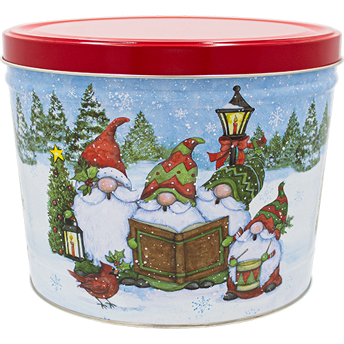 Caroling Gnomes Tin - 2 Gallon | Papa Bear Popcorn